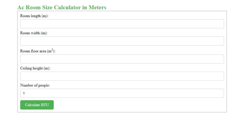 Air Conditioning Room Size Calculator In Meters | Smart AC Solutions
